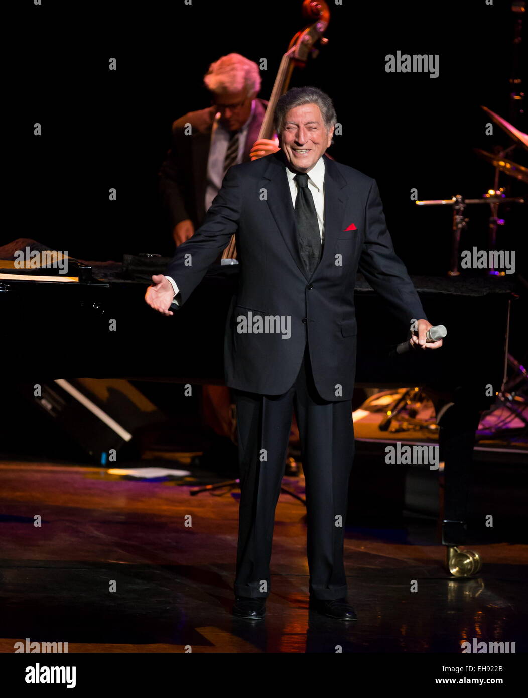 Tony Bennett performing live at the Royal Festival Hall in London ...
