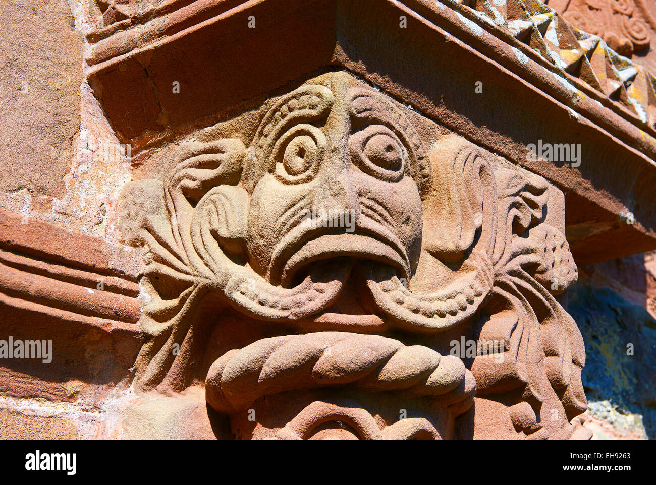 Sculpture of a Green Man, Kilpeck Church, Herefordshire, England Stock ...