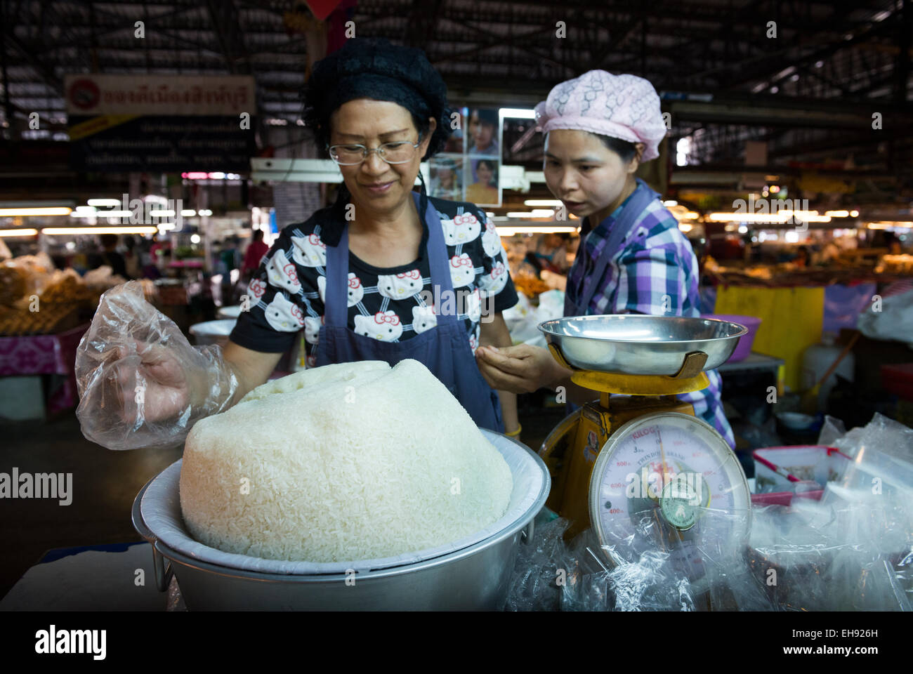 Sticky Rice ( Glutinous Rice ) sold in a market in Chiang Mai, Thailand ...