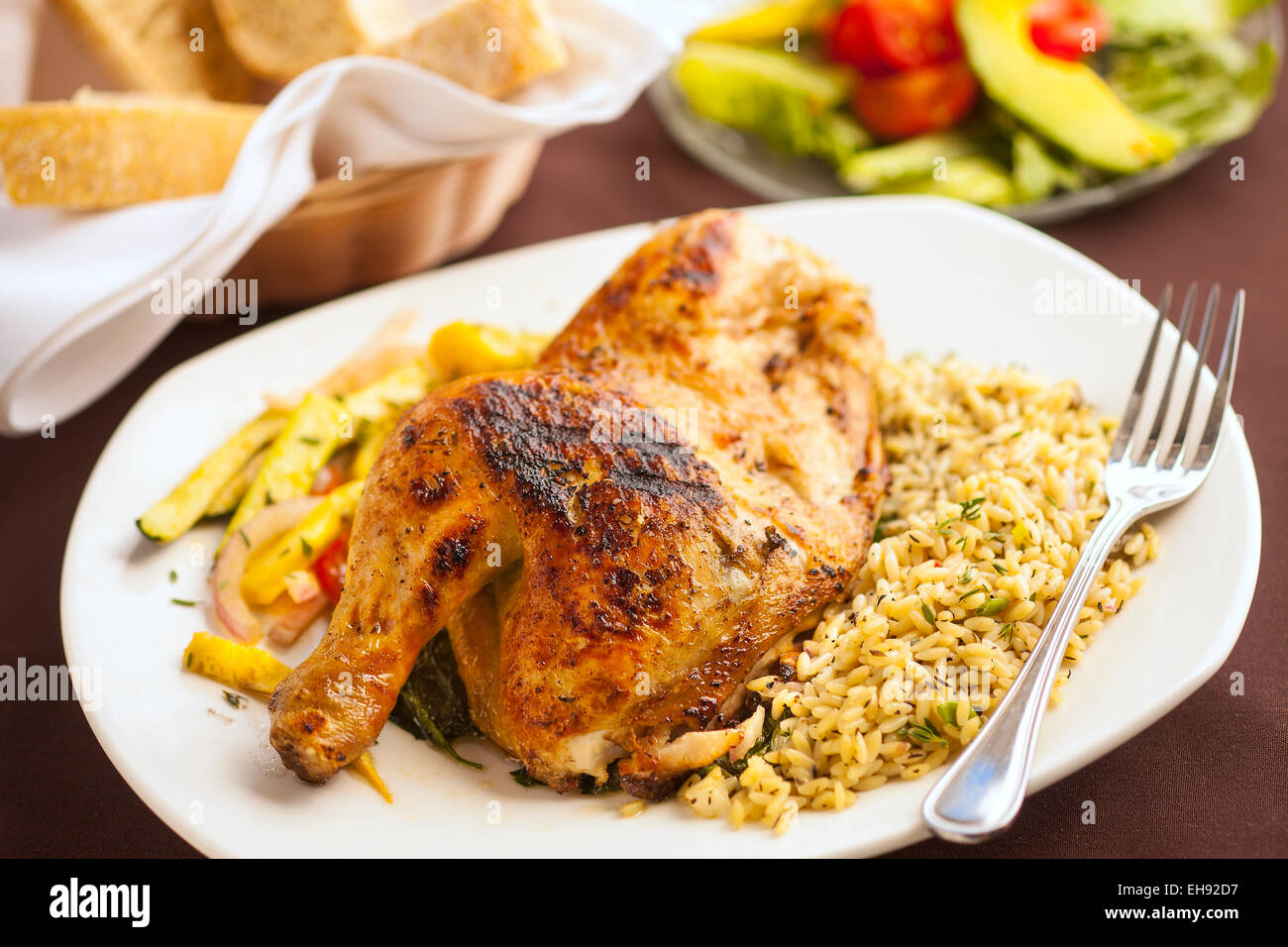 Oak wood grilled free-range half chicken with a salad, Paradise Cafe ...