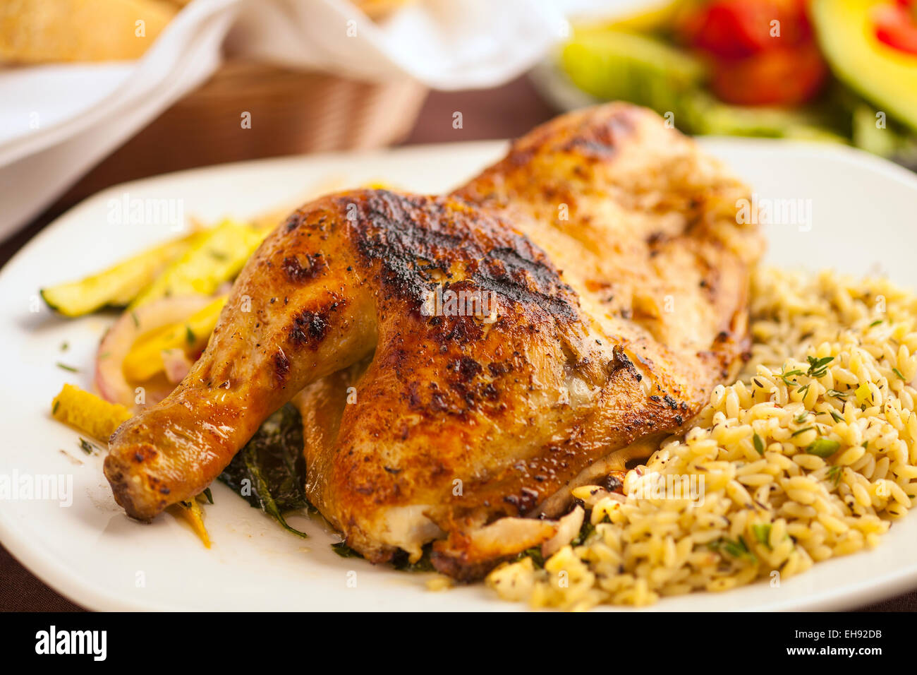 Oak wood grilled free-range half chicken with a salad, Paradise Cafe ...