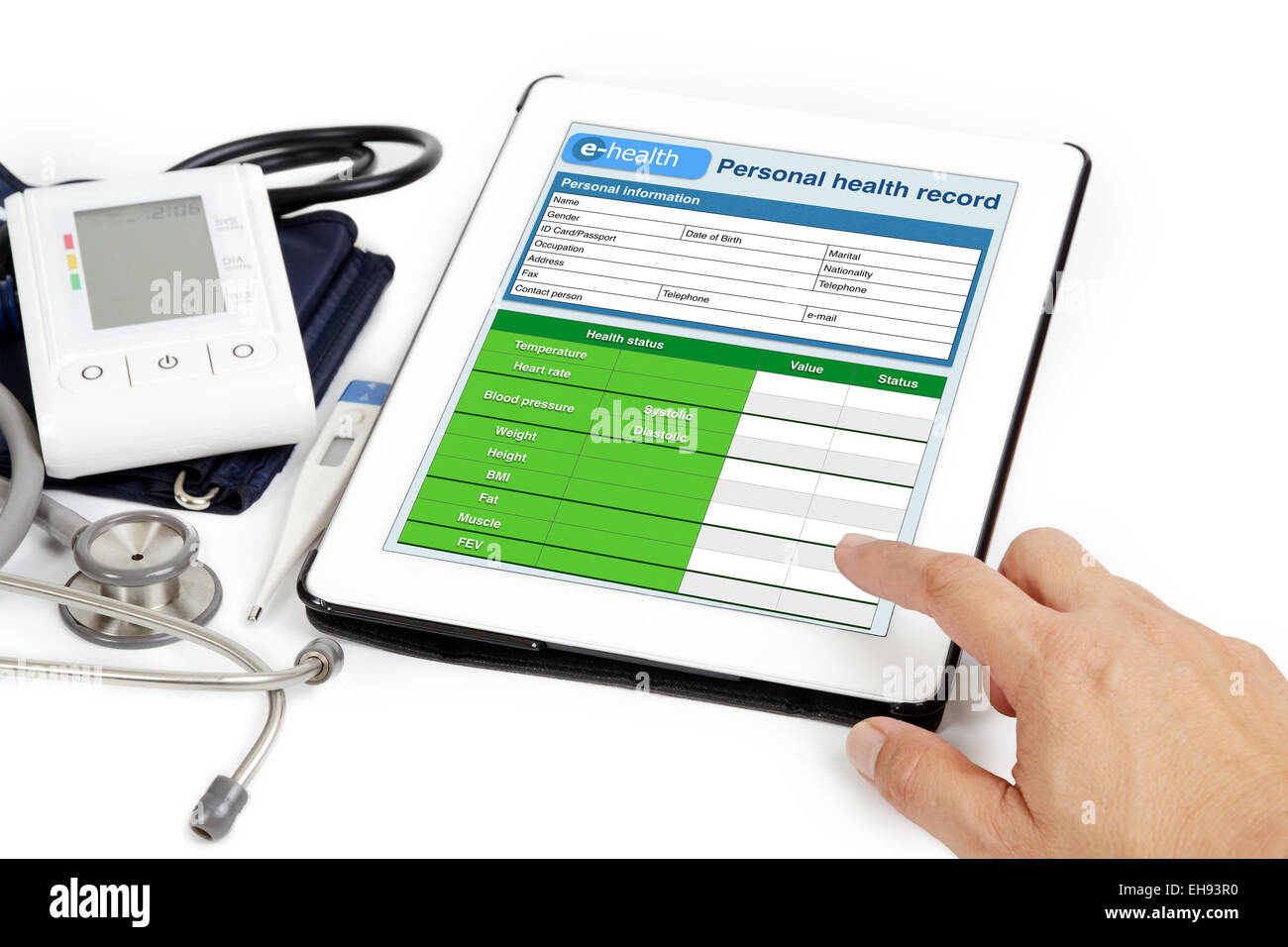 Patient personal health information shown on tablet Stock Photo - Alamy
