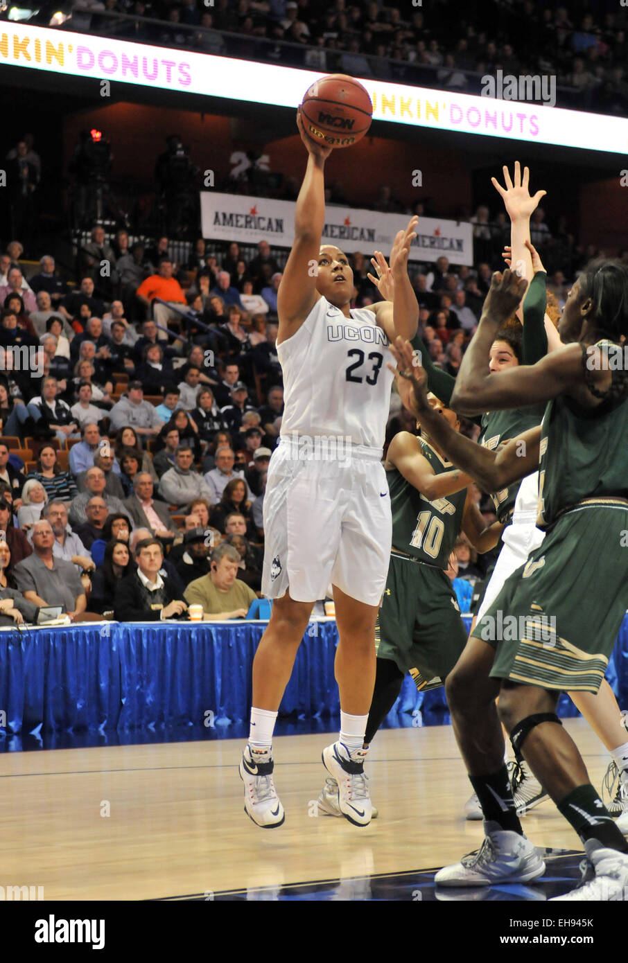 March 9th 2015: Kaleena Mosqueda-Lewis(23) of Uconn in action during ...