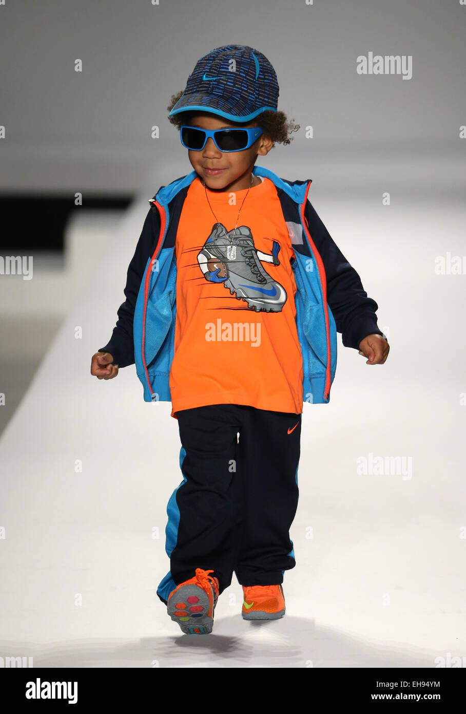 Child model walks the runway at the Nike Levi's Kids fashion show ...