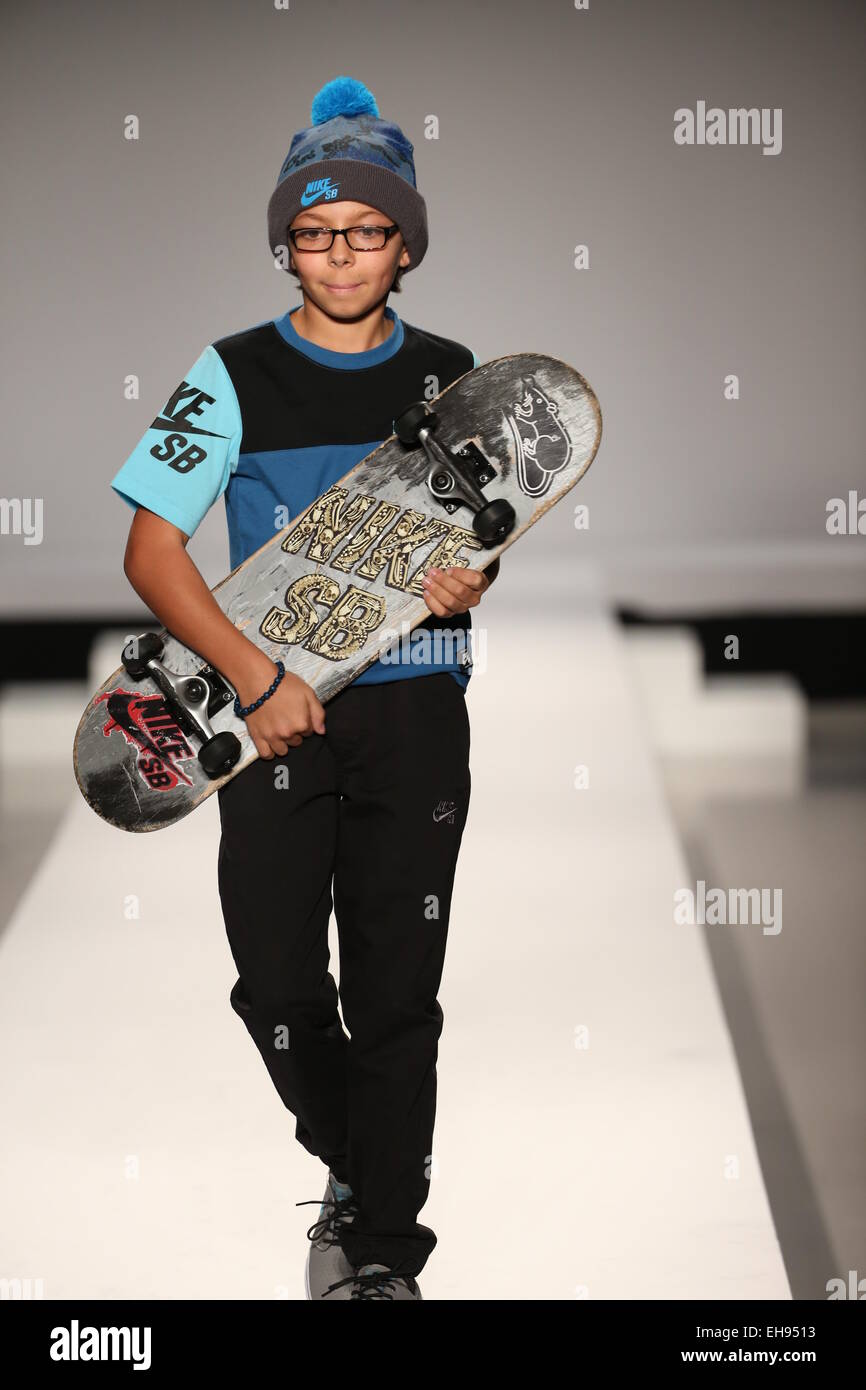 Child model walks the runway at the Nike Levi's Kids fashion show ...