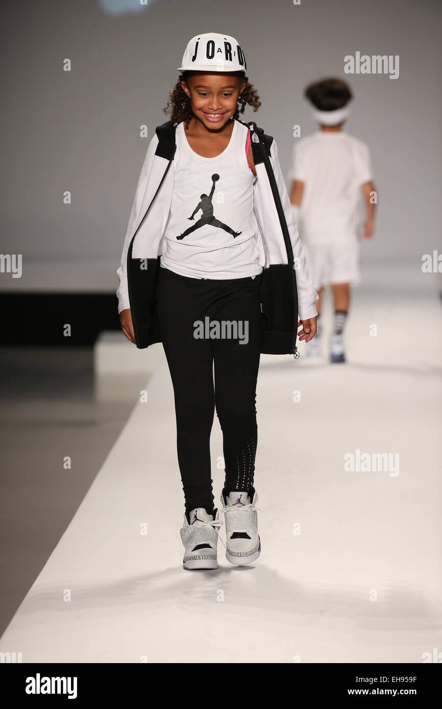 Child model walks the runway at the Nike Levi's Kids fashion show ...