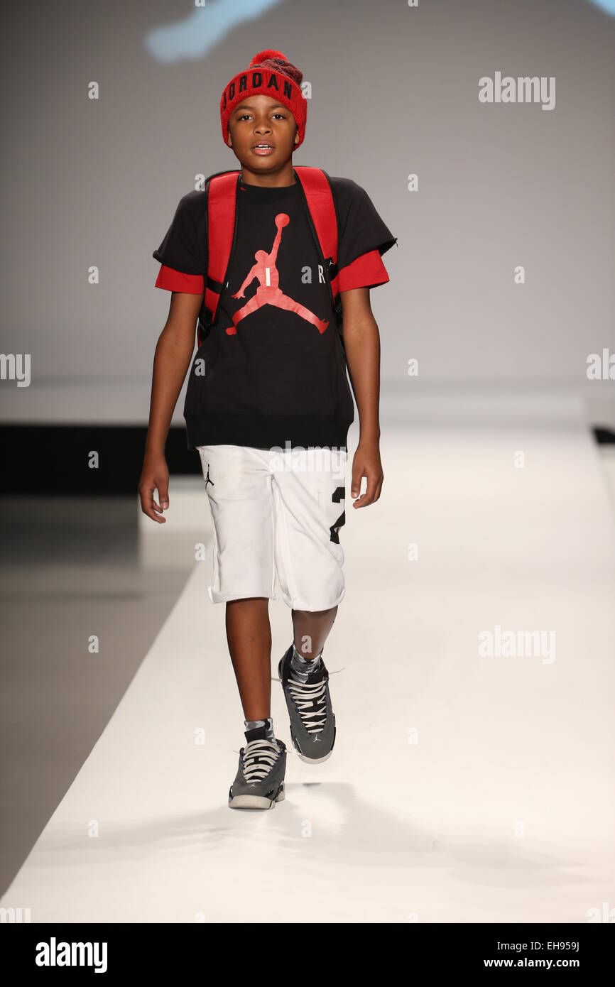 Child model walks the runway at the Nike Levi's Kids fashion show ...