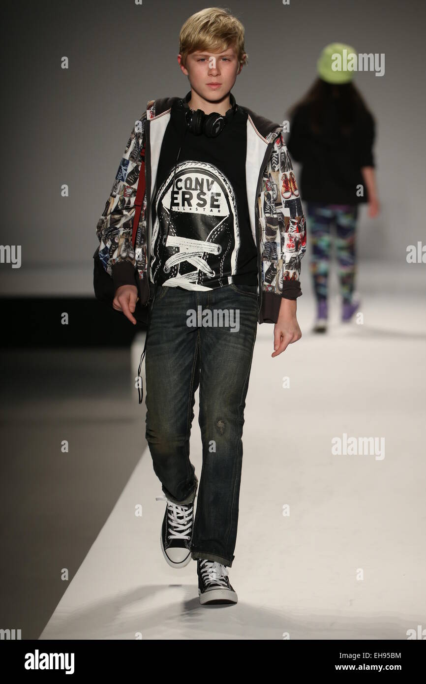 Child model walks the runway at the Nike Levi's Kids fashion show ...