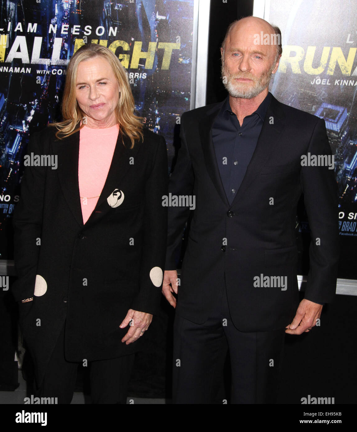 New York, New York, USA. 9th Mar, 2015. AMY MADIGAN and actor ED HARRIS ...