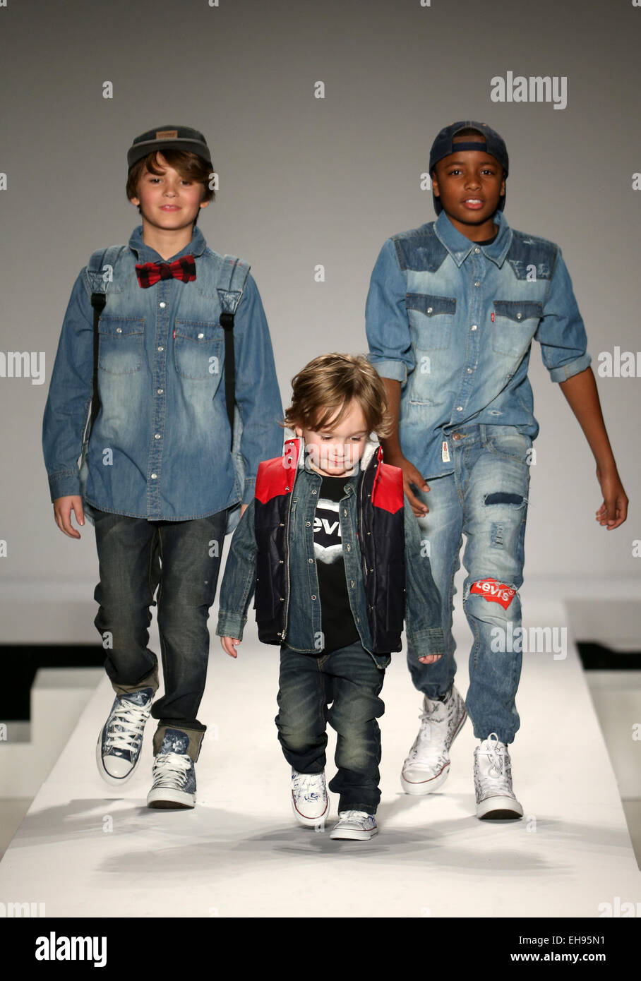 Child models walk the runway at the Nike Levi's Kids fashion show ...
