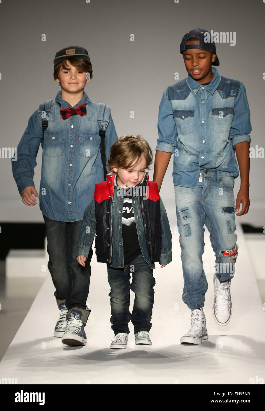 Child models walk the runway at the Nike Levi's Kids fashion show ...