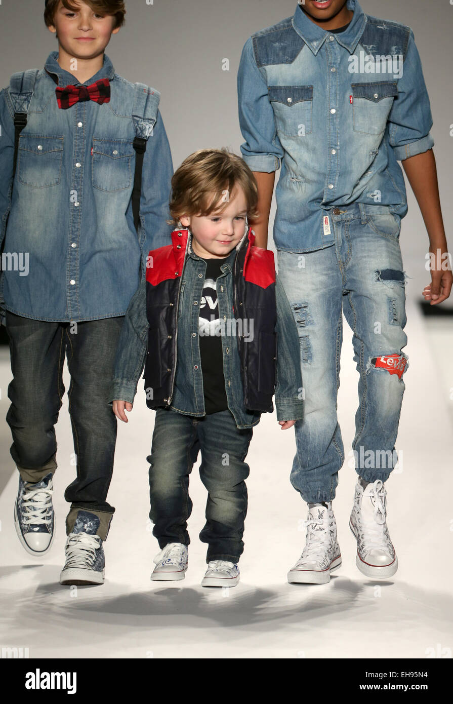 Child models walk the runway at the Nike Levi's Kids fashion show ...