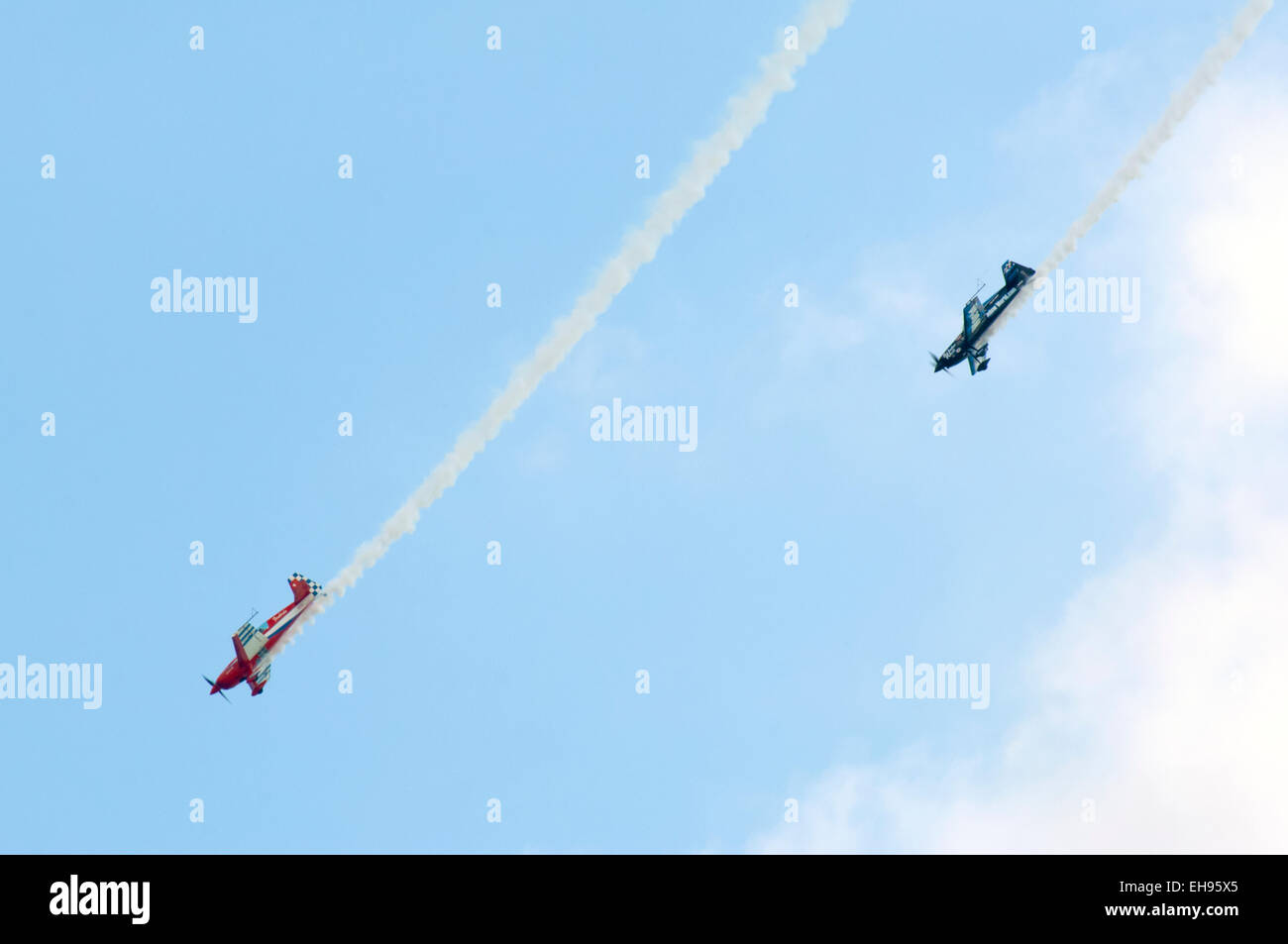 Two diving stunt planes at the 2010 Chicago Air and Water Show Stock ...