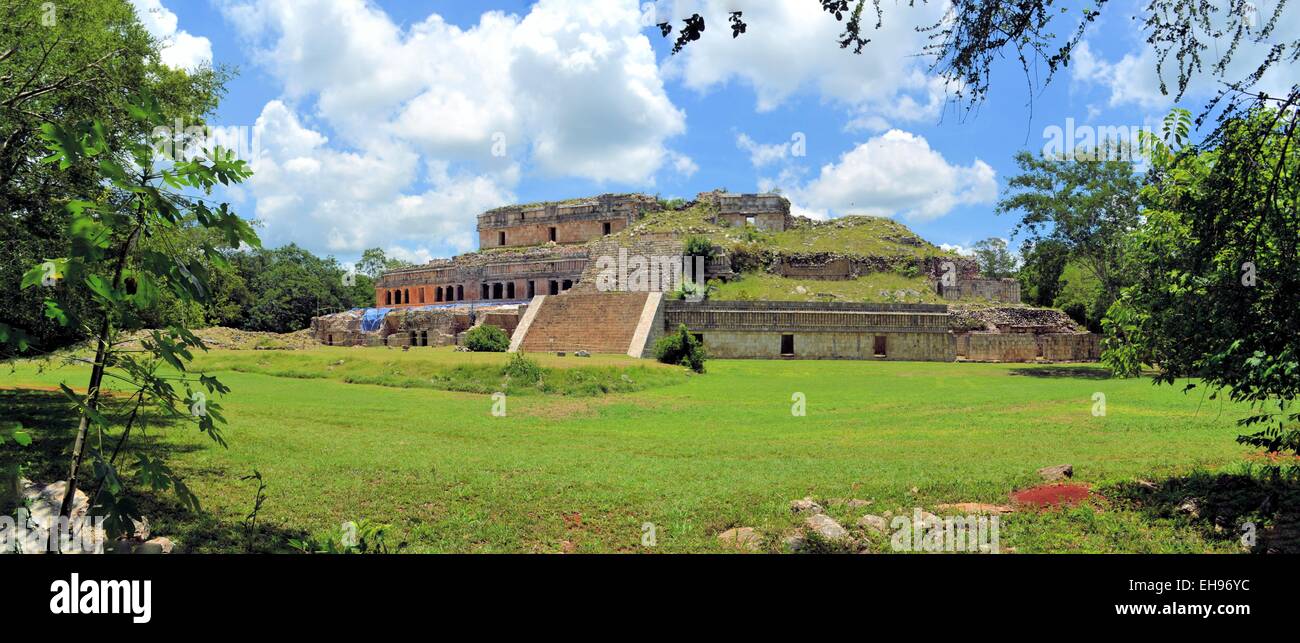 Palace in the Mayan ruins of Sayil, Puuc Route, Yucatan, Mexico Stock ...