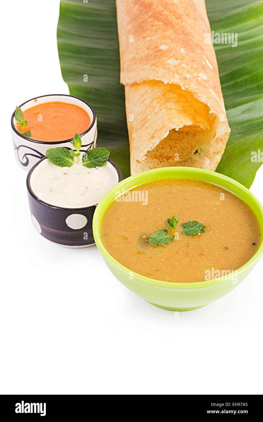 South Indian Dish Sambar Dosa Nobody Stock Photo - Alamy