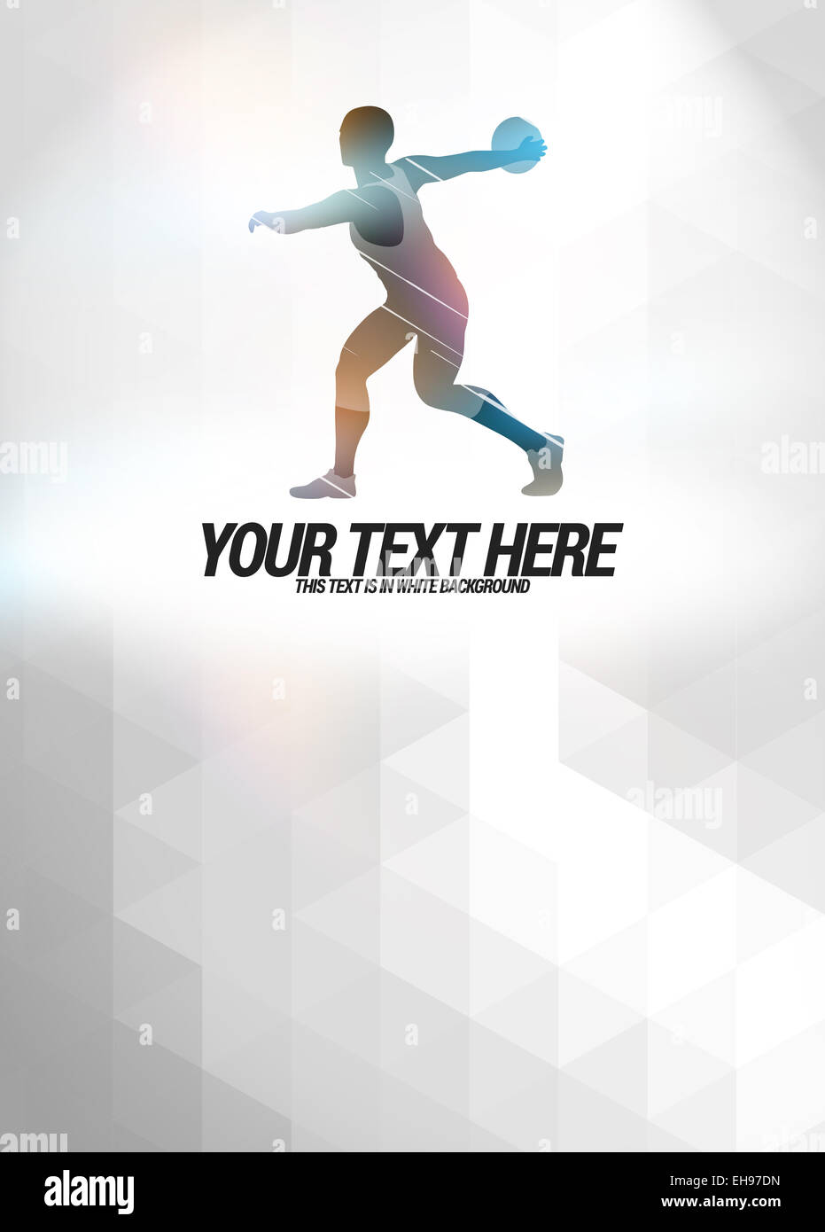 Discus Throw sport invitation advert background with empty space Stock ...