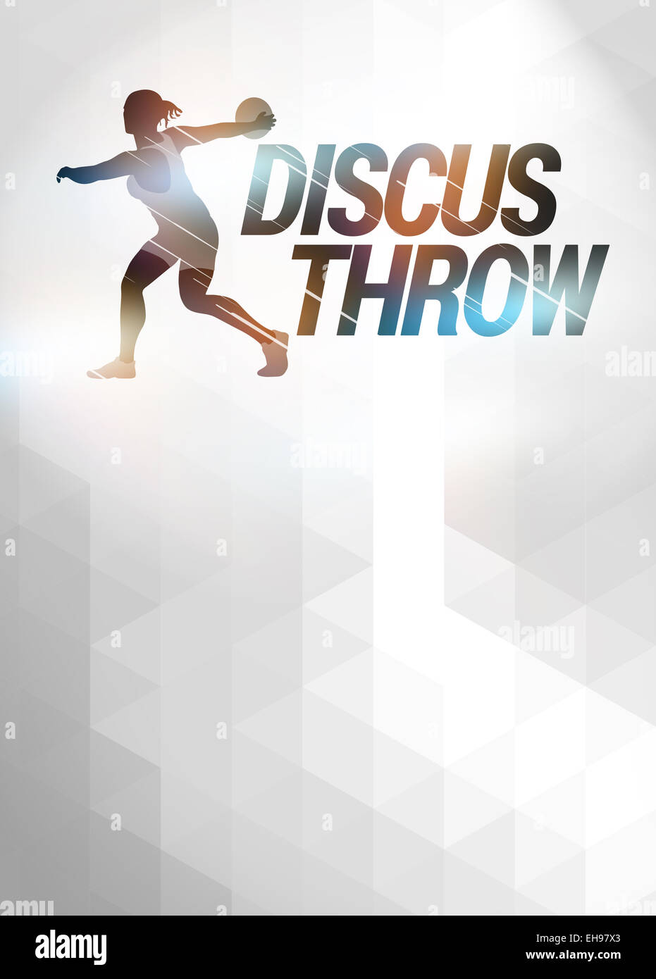 Discus Throw sport invitation advert background with empty space Stock ...