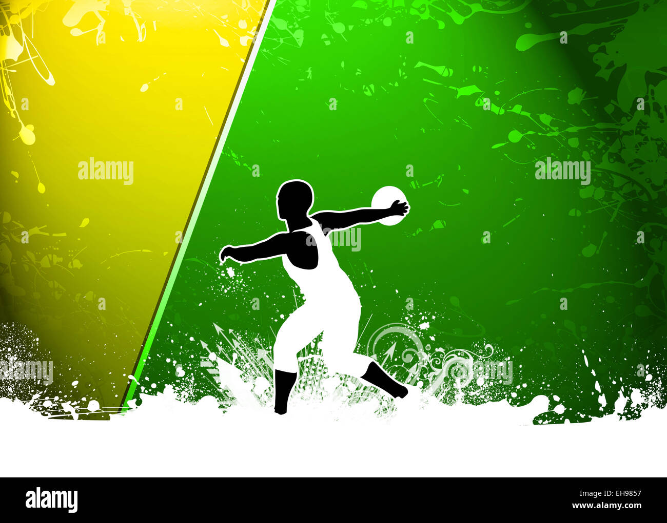 Discus Throw sport invitation advert background with empty space Stock ...