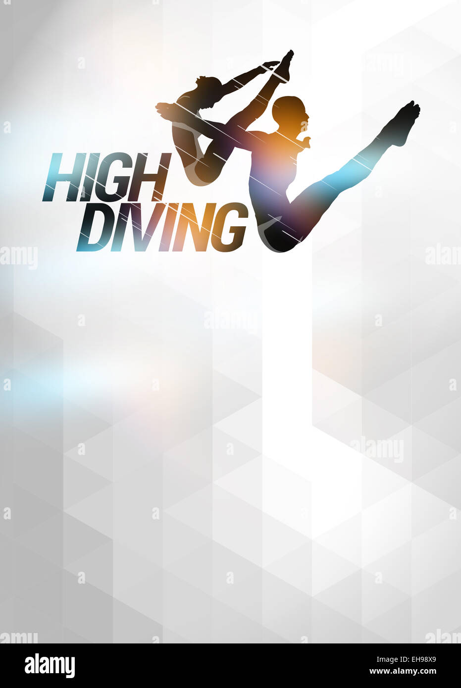 High diving sport invitation advert background with empty space Stock ...
