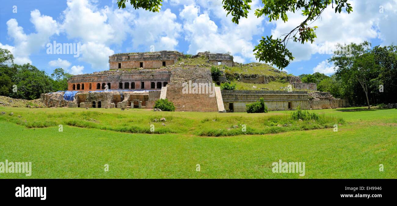 Palace in the Mayan ruins of Sayil, Puuc Route, Yucatan, Mexico Stock ...