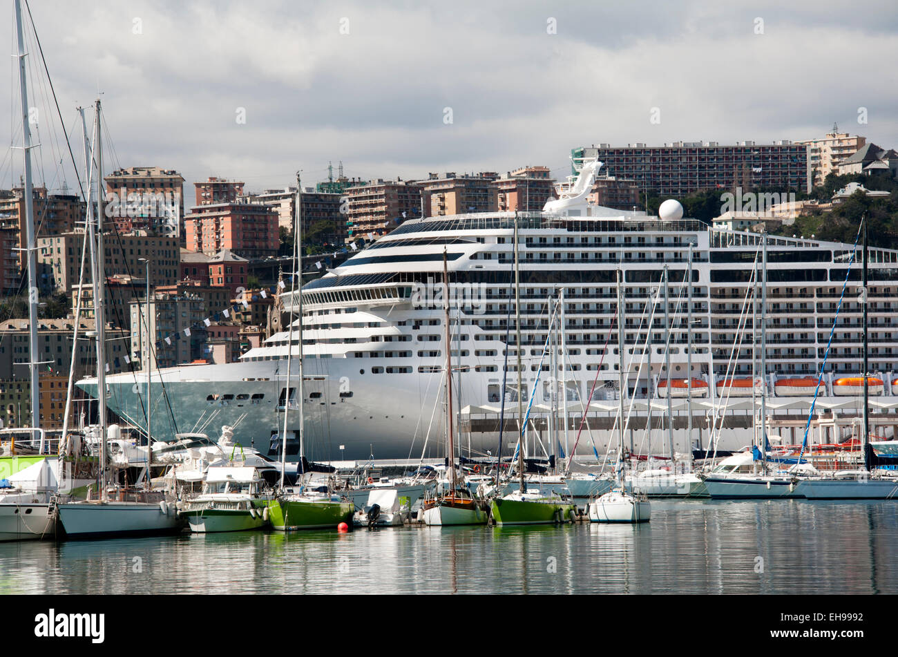 Big cruise ship in Genoa - Italy Stock Photo - Alamy