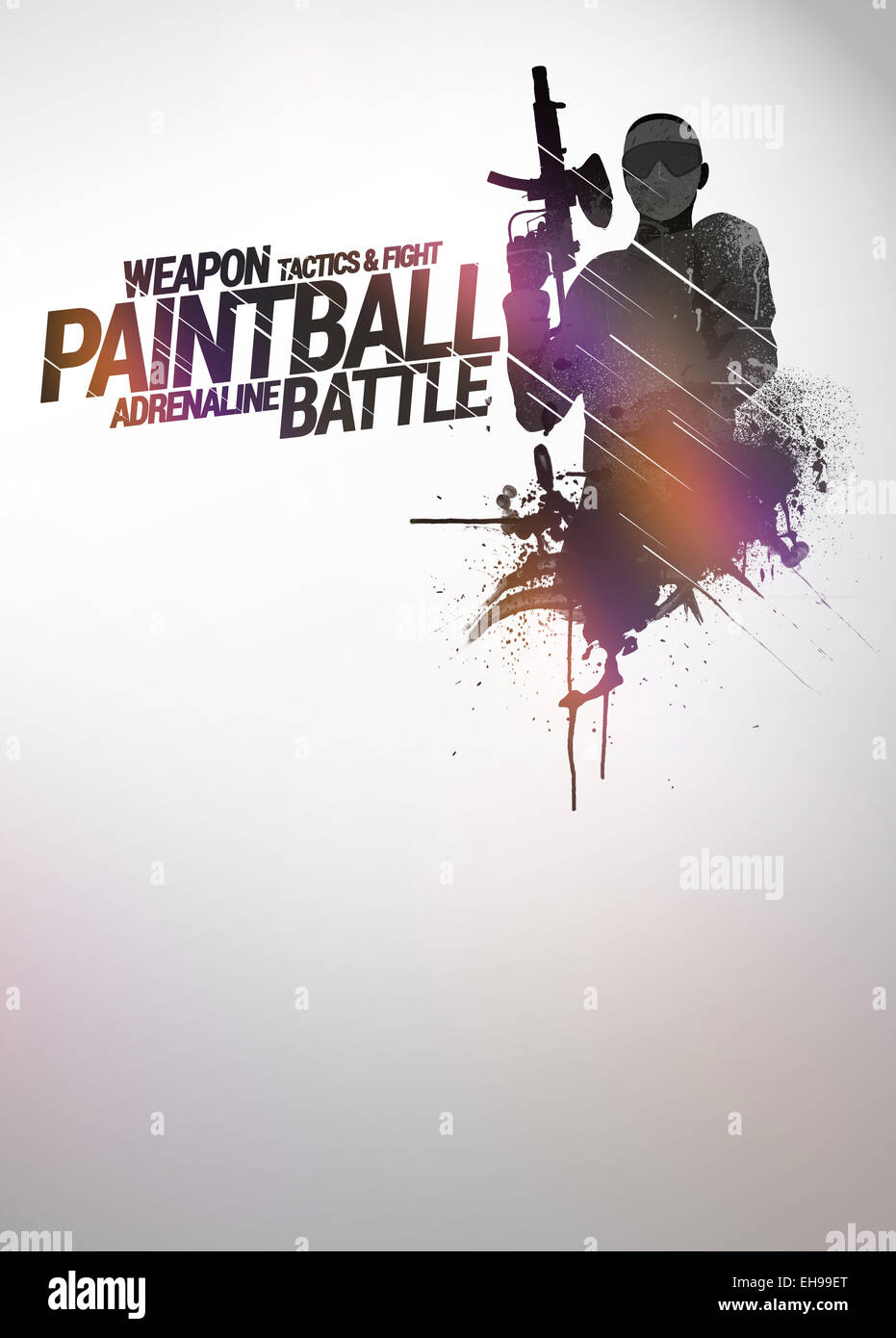 Abstract paintball or airsoft game invitation advert background with ...