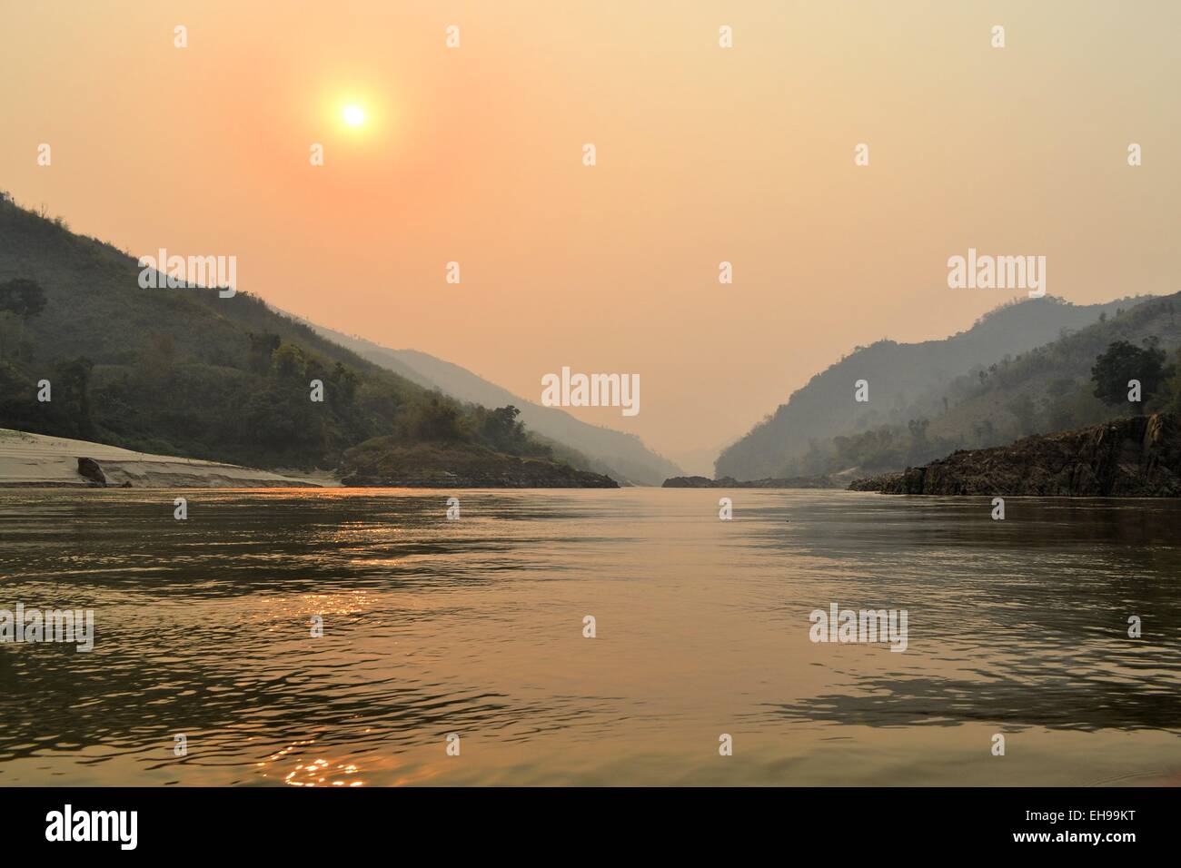 Beautiful nature of Mekong river in Laos Stock Photo - Alamy