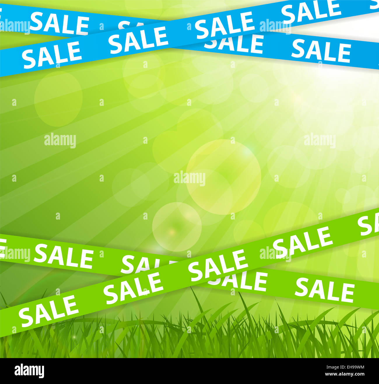 Spring Sale Concept with Nature and Ribbons. Vector Illustration Stock ...