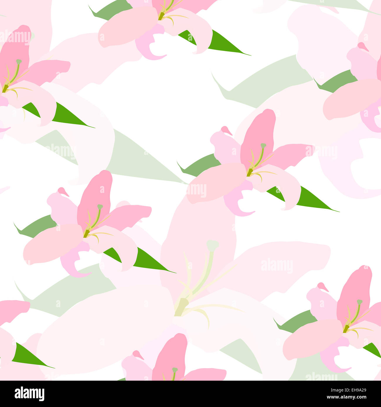 Lilly Flower Seamless Pattern Vector Illustration Stock Photo - Alamy