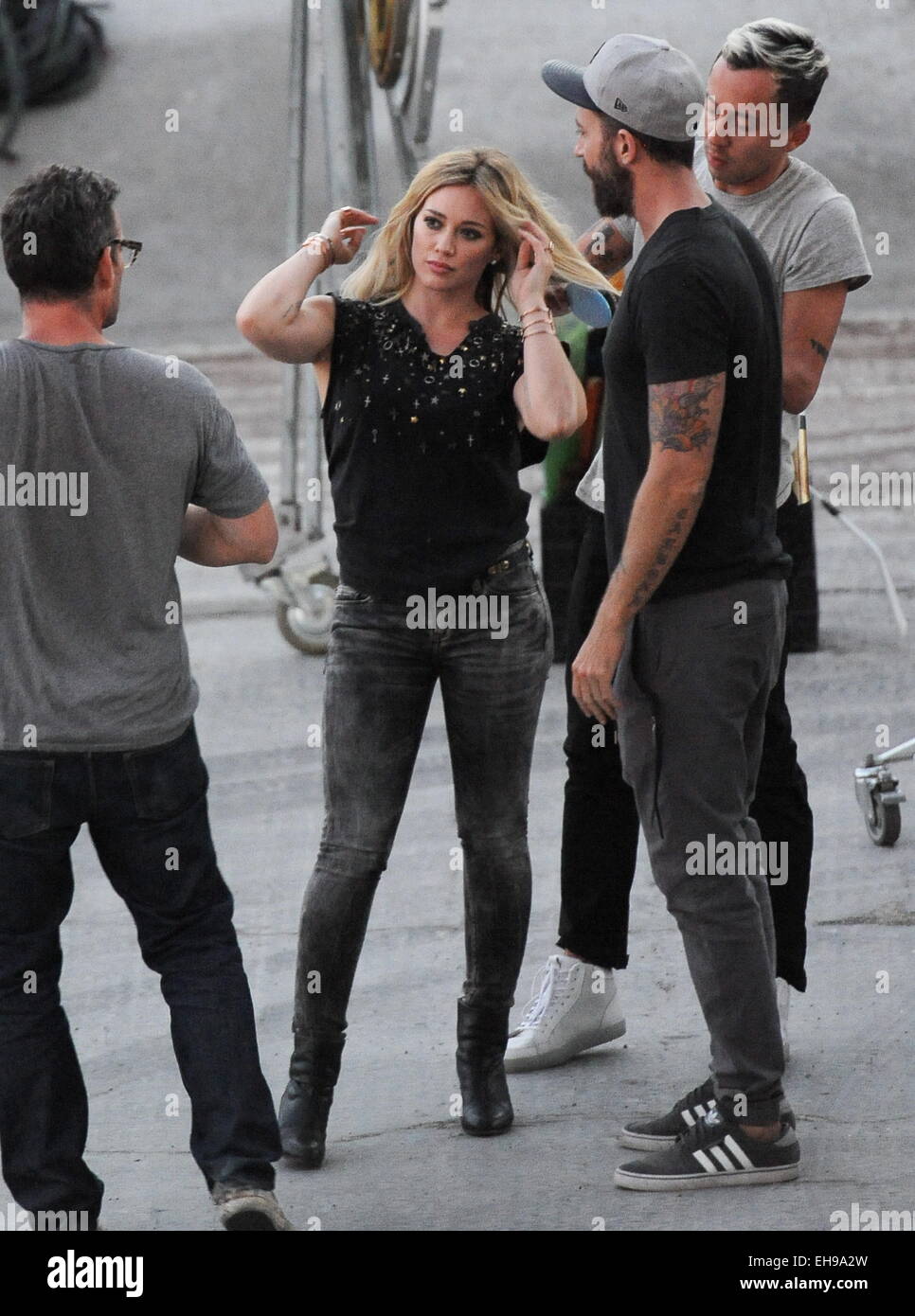 Singer Hilary Duff dancing away in the L.A River in Los Angeles for her ...