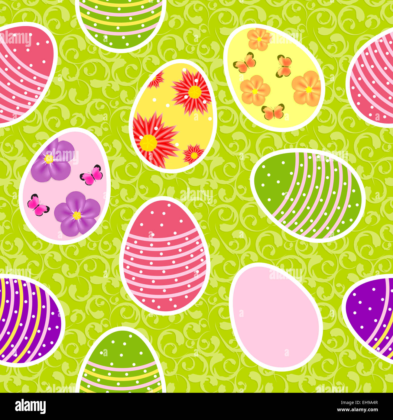Vector illustration seamless pattern background with easter egg Stock ...
