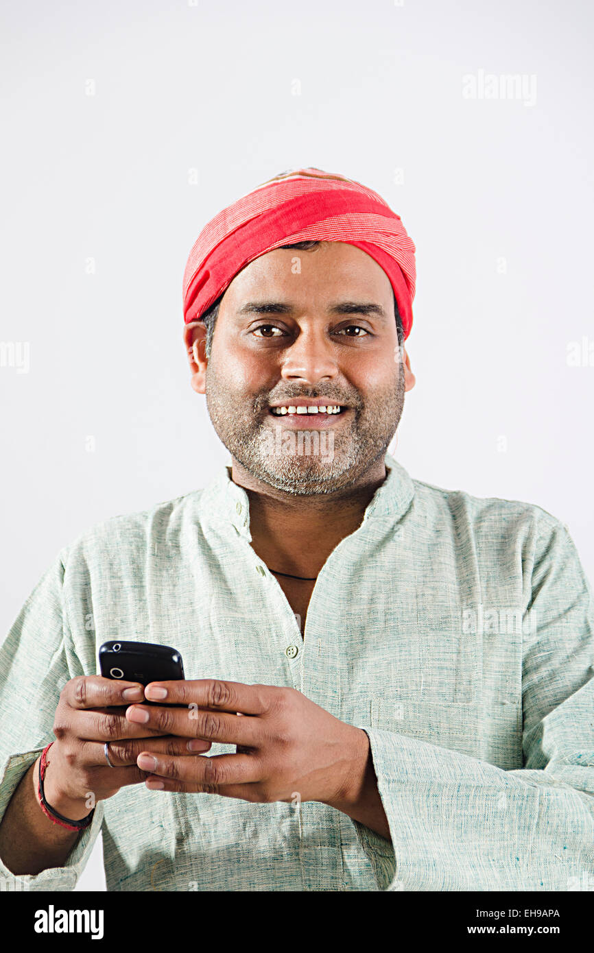 India phone rural hi-res stock photography and images - Alamy