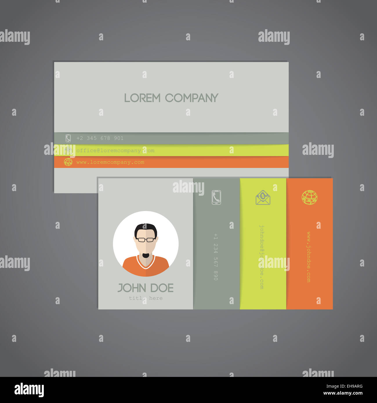 Modern business card design with color elements Stock Photo - Alamy