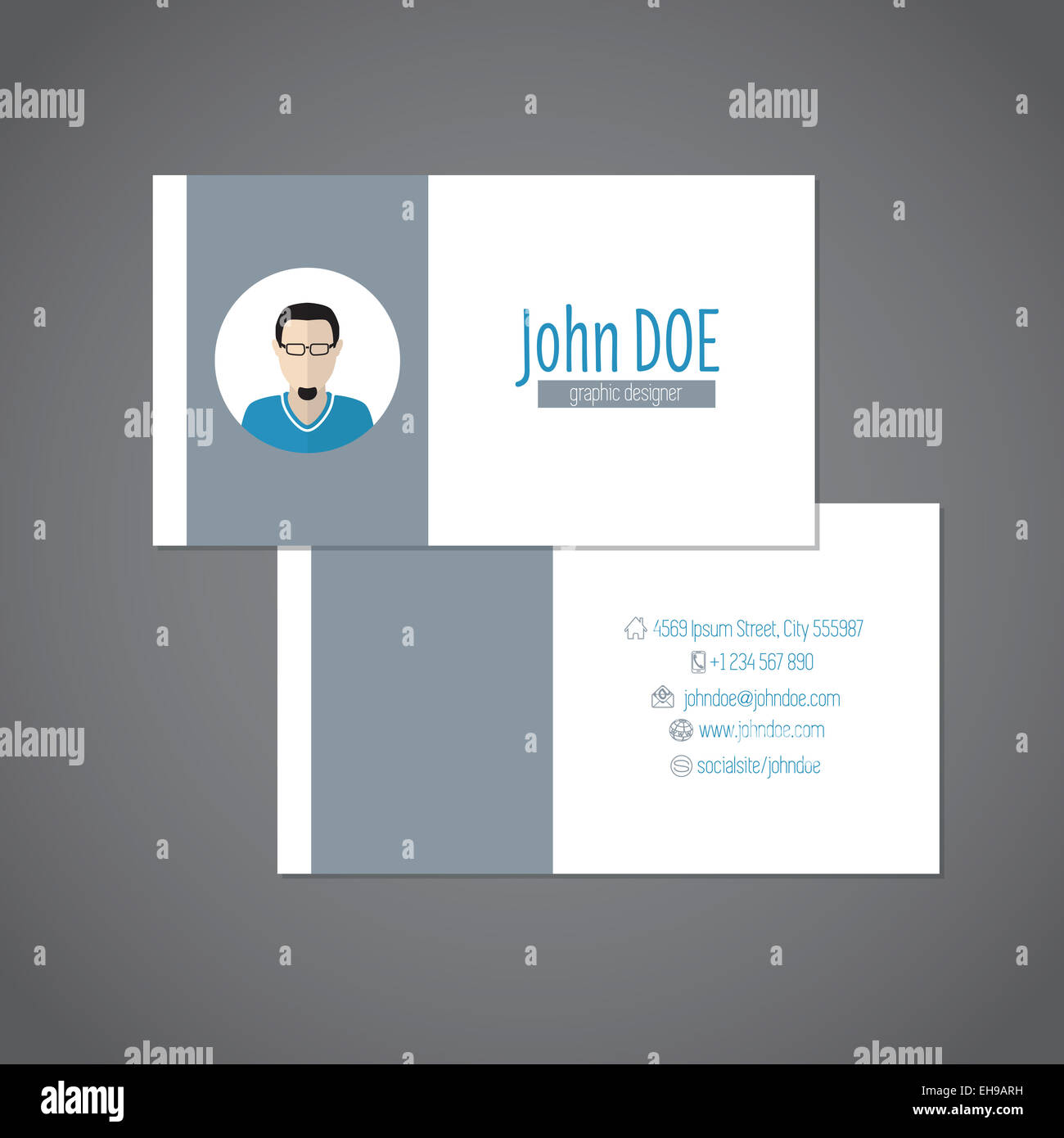 Simplistic business card design with place for photo Stock Photo - Alamy