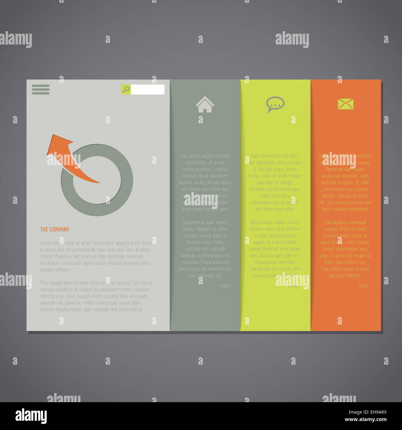 Website template with simplistic but colorful design Stock Photo - Alamy