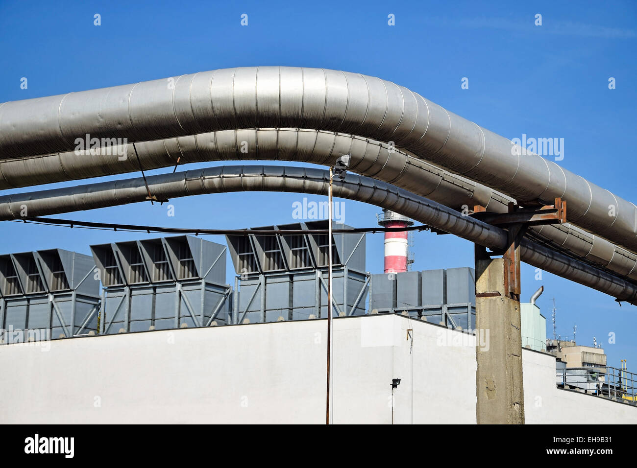 Pipeline and air filters of the power station Stock Photo - Alamy