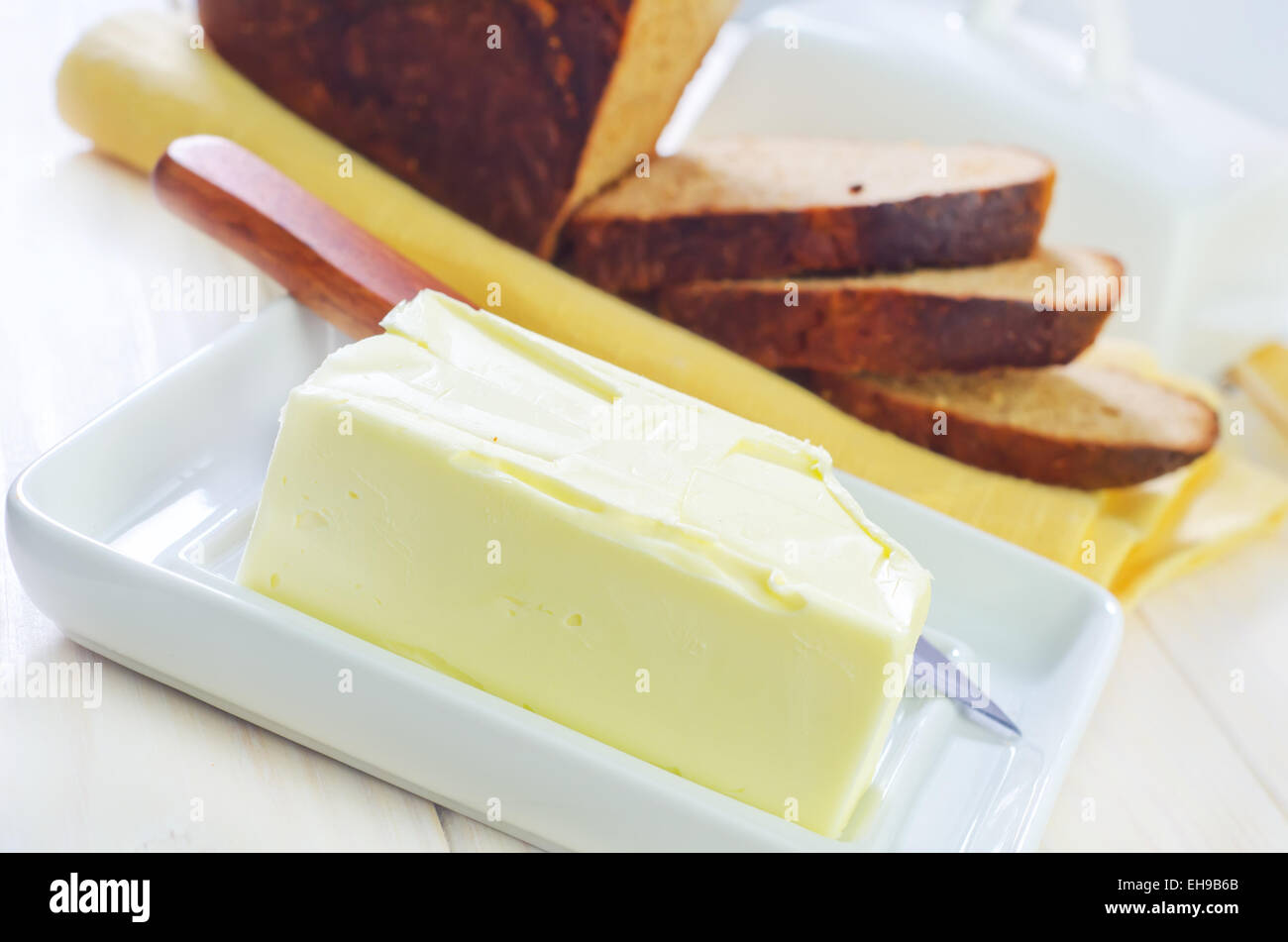 butter and bread Stock Photo - Alamy