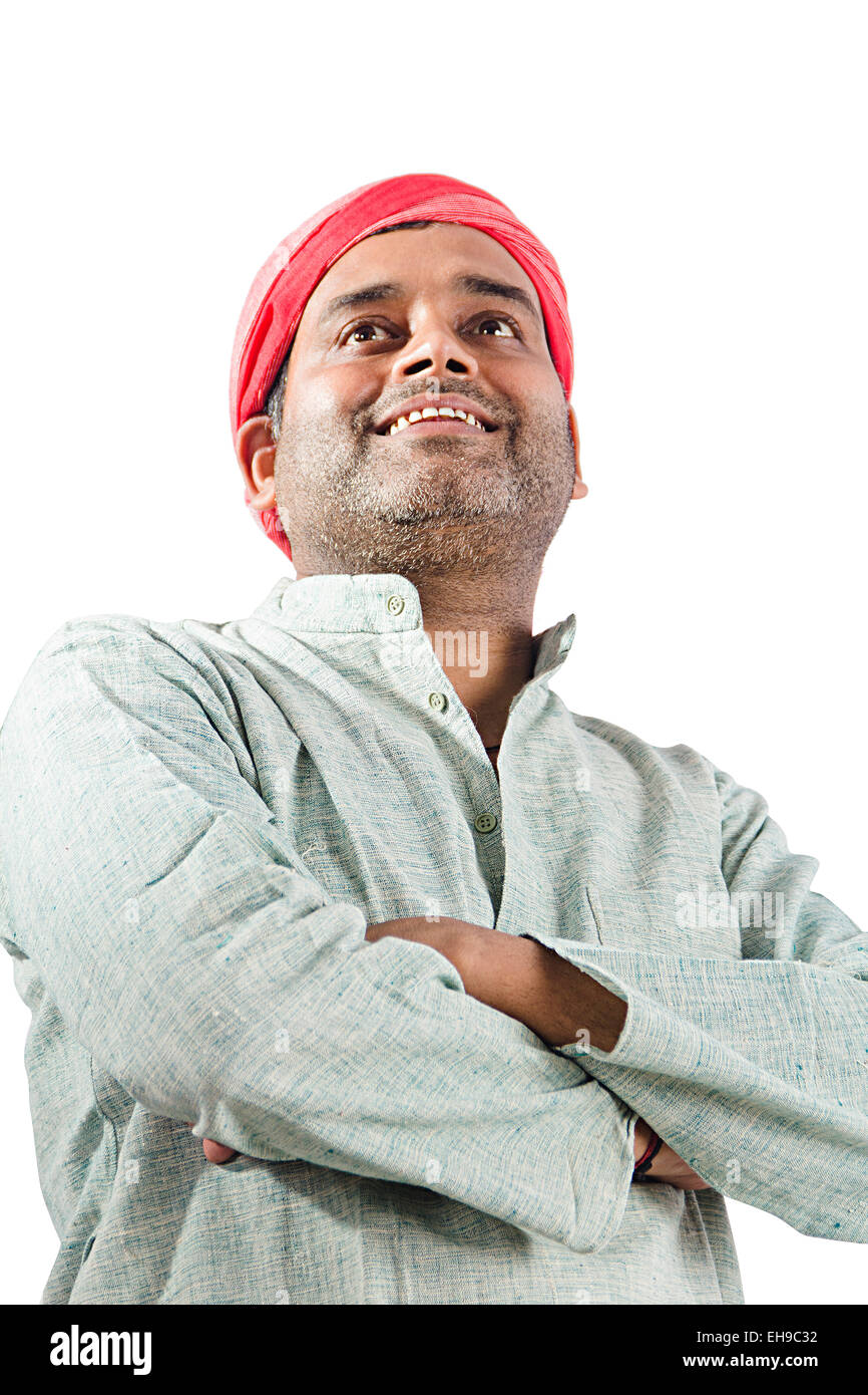 1 indian Rural man Standing pose Stock Photo - Alamy