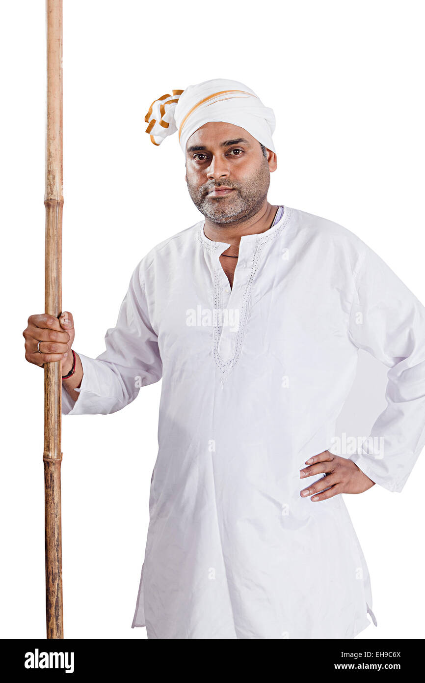 1 indian Rural Farmer Standing Stock Photo - Alamy