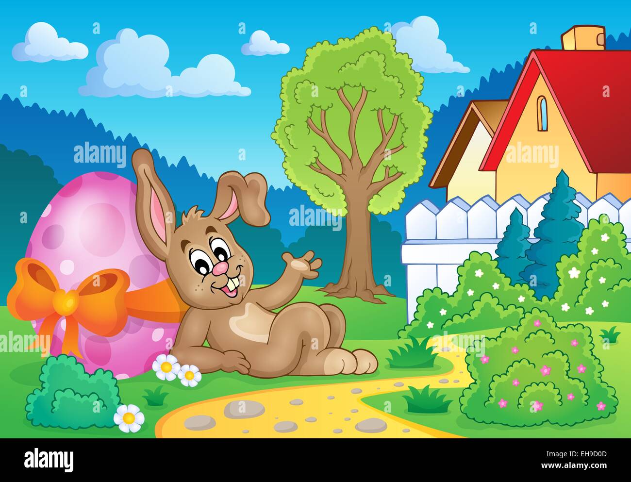 Bunny with Easter egg theme image 2 - picture illustration Stock Photo ...