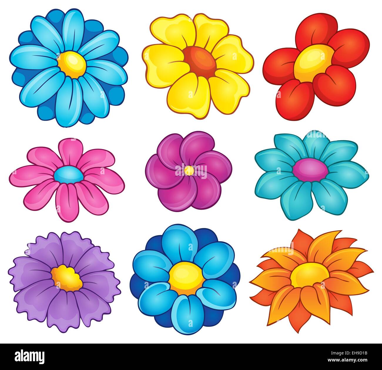 Flower theme collection 6 - picture illustration Stock Photo - Alamy