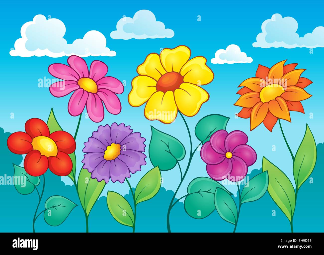 Flower topic image 4 - picture illustration Stock Photo - Alamy