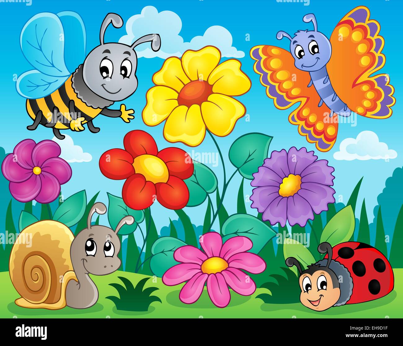 Flower topic image 5 - picture illustration Stock Photo - Alamy