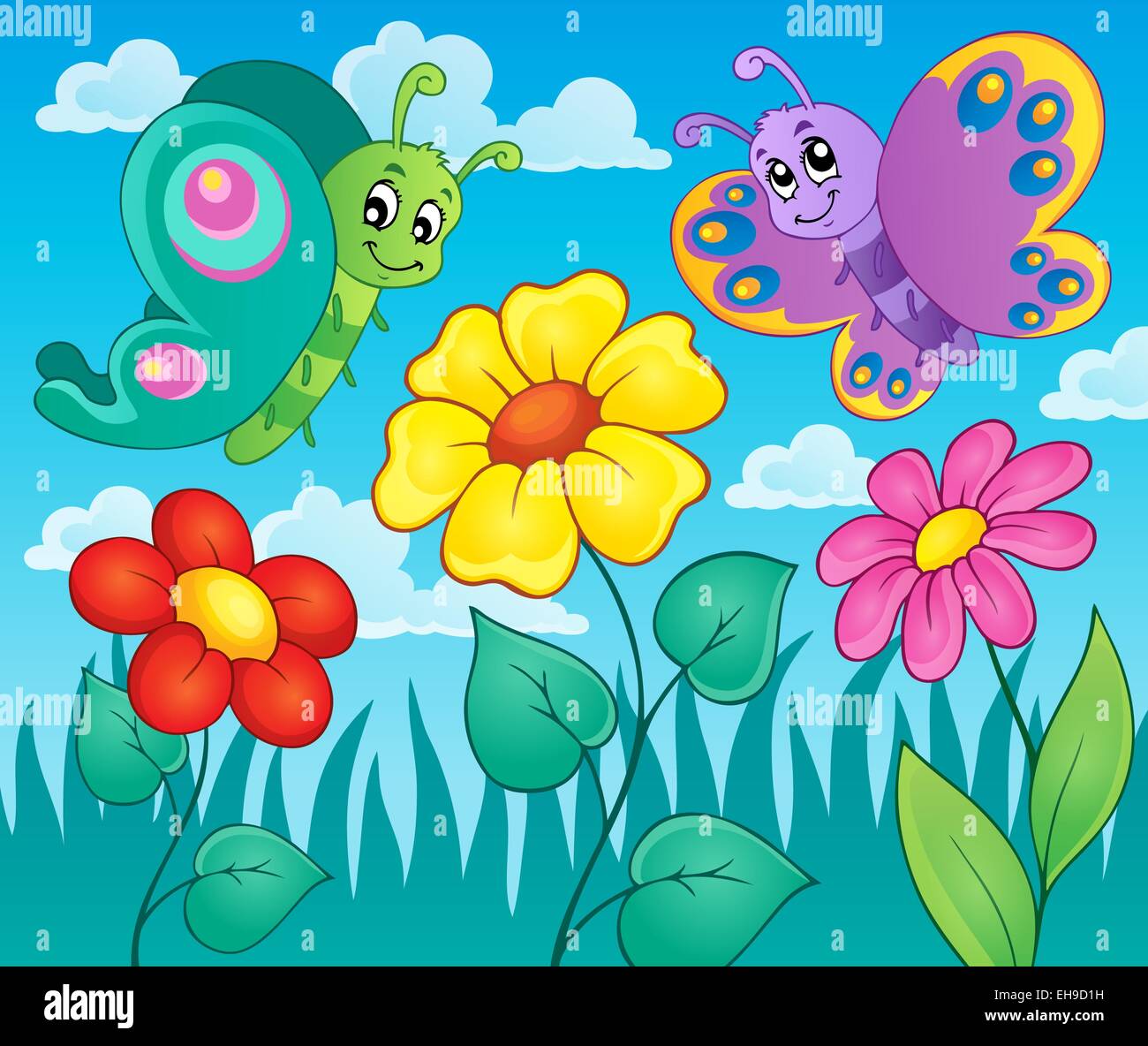 Flower topic image 6 - picture illustration Stock Photo - Alamy