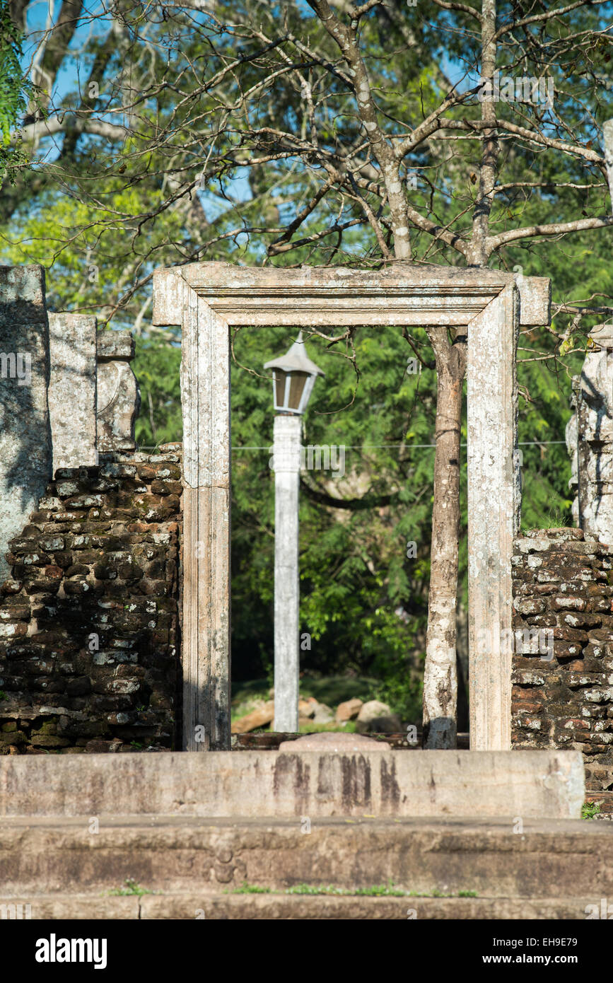 Remains of monastic refectory, Northern Ruins, Anuradhapura, UNESCO ...