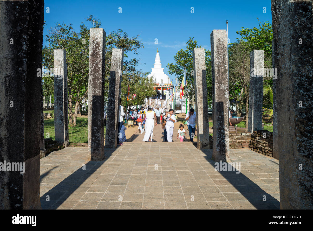 Remains of monastic refectory, Northern Ruins, Anuradhapura, UNESCO ...