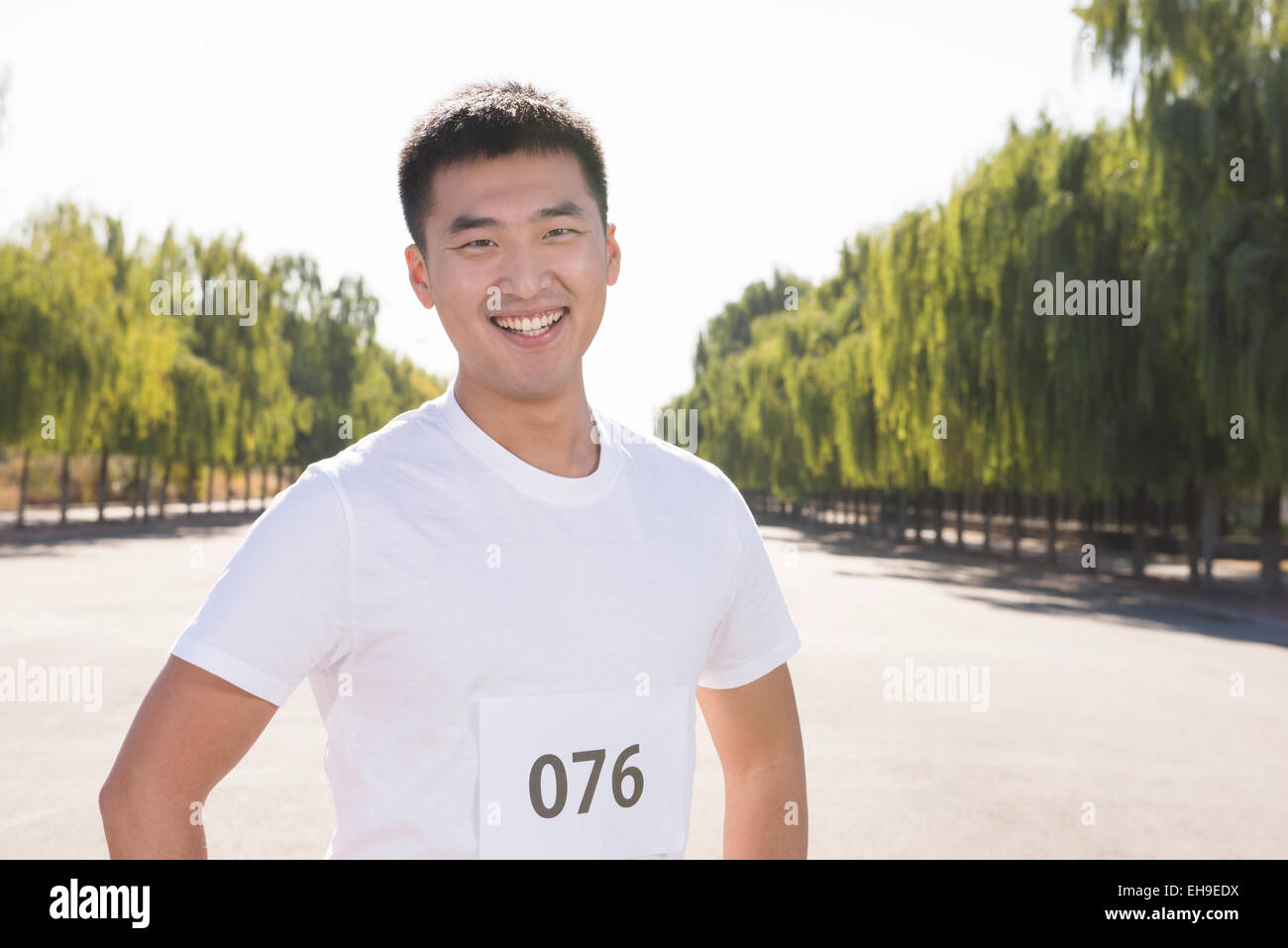 Marathon runner at starting line Stock Photo - Alamy