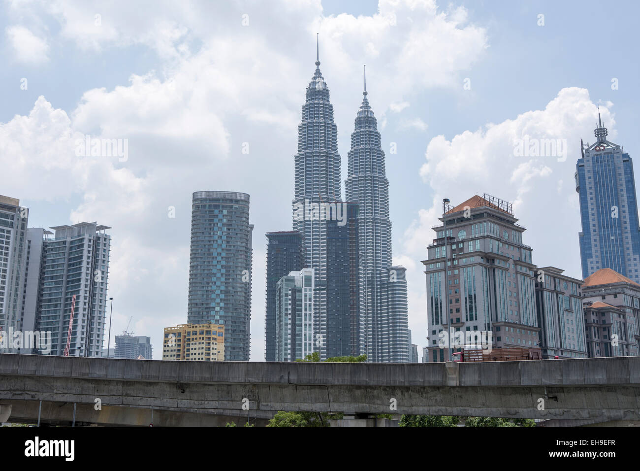 A view of the Petronas towers and other high rise buildings in Kuala ...