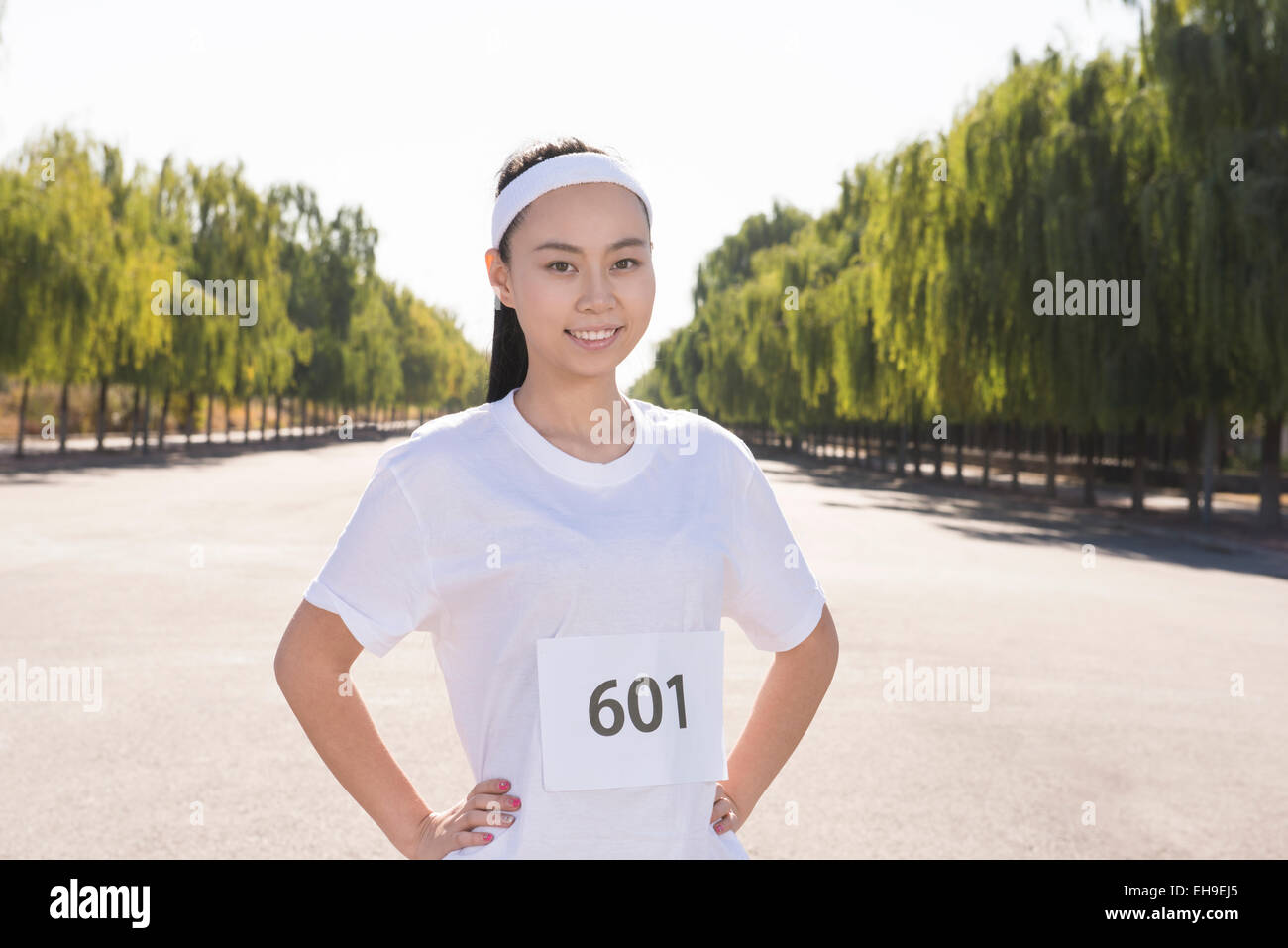 Marathon runner at starting line Stock Photo - Alamy