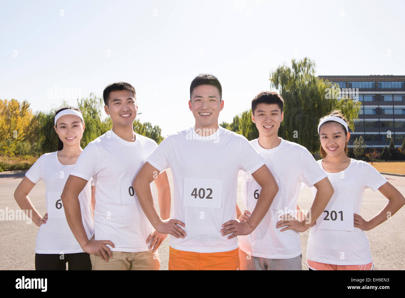 Marathon runners at starting line Stock Photo - Alamy